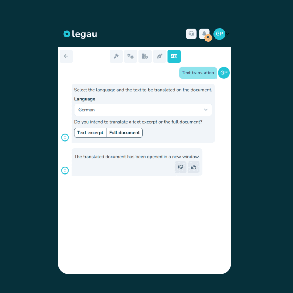 Legau - Generative AI for Legal Drafting